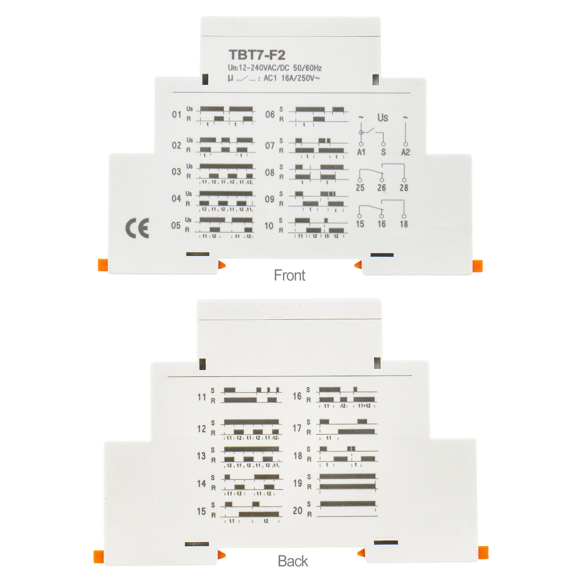 Digital Multi Function Time Relay 16a 250v 20 Delay Modes 0 1s~99d Din Rail Mounting Timer