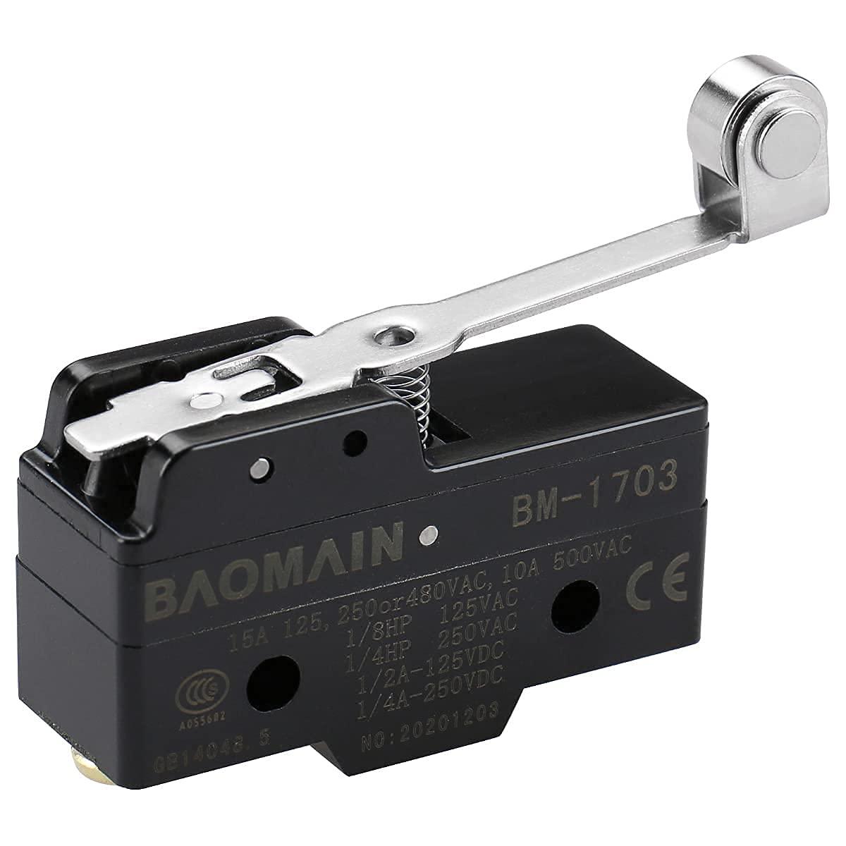Baomain Micro Switch BM-1703 (TM-1703) Long Hinge Roller Lever AC 380V – BAOMAIN