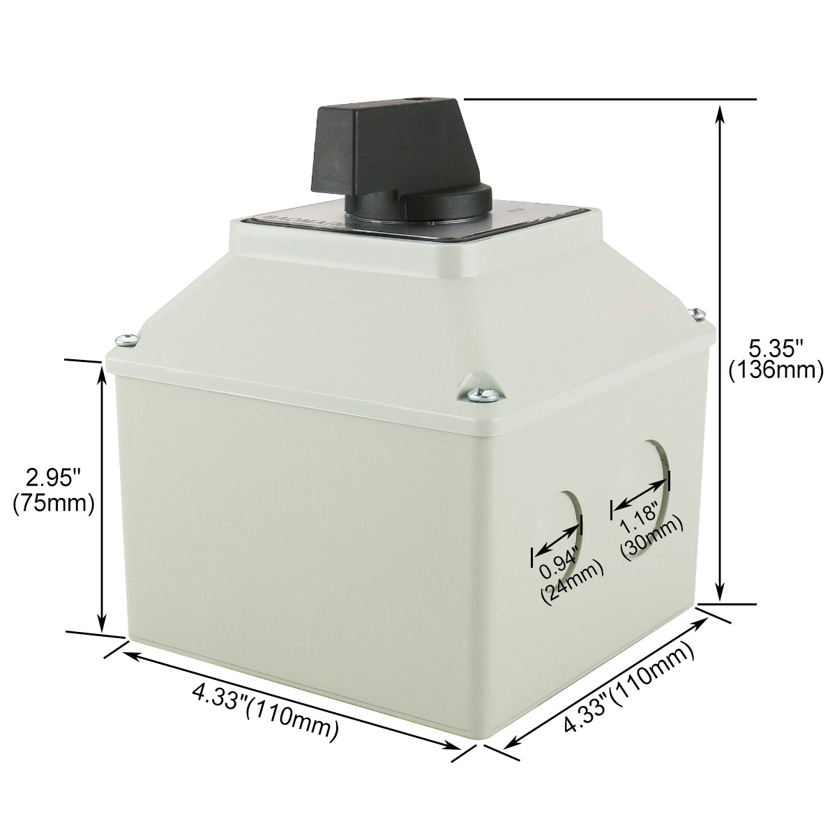 Universal Rotary Changeover Switch with Master Switch Exterior Box 660V 40A 12 Position 3 Phase ...