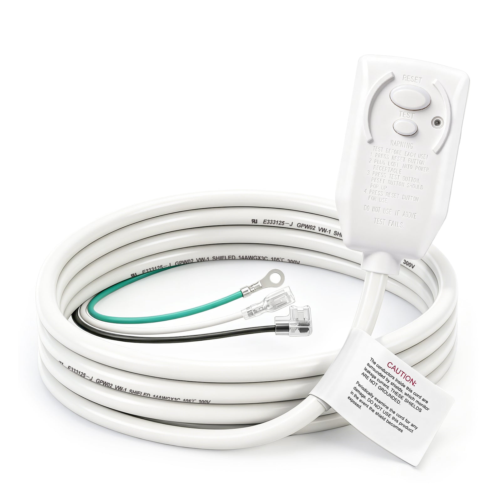 LCDI Power Cord Plug for A/C Air Conditioner 120VAC 15Amp 1800W 60Hz