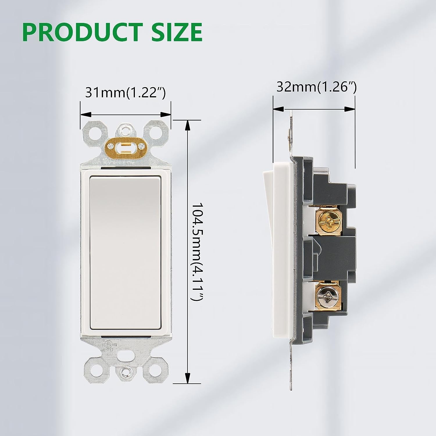 Baomain Rocker Decorator Light Switch,120/277V 15Amp,3 Way, Self-groun ... Baomain Rocker Decorator Light Switch,120/277V 15Amp,3 Way, Self-groun ...