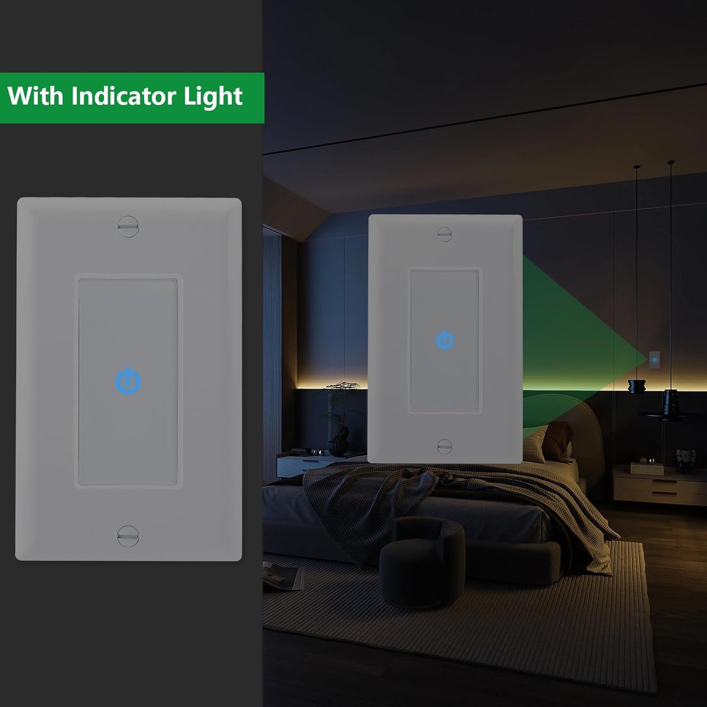 BAOMAIN Wall Touch Light Switch Capacitive Touch Switch