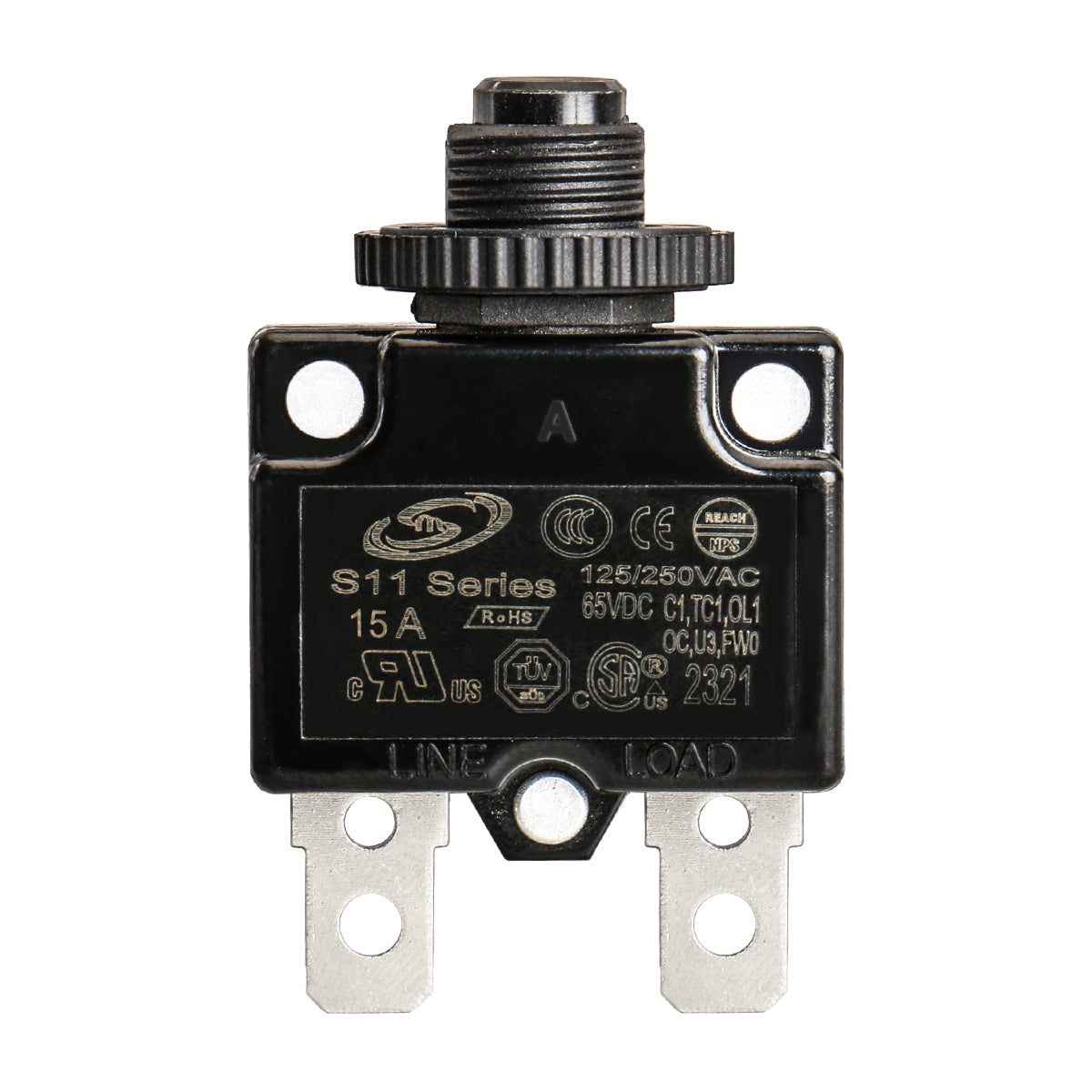 Circuit Breaker Thermal Overload Protector,125/250VAC/65VDC Straight ...
