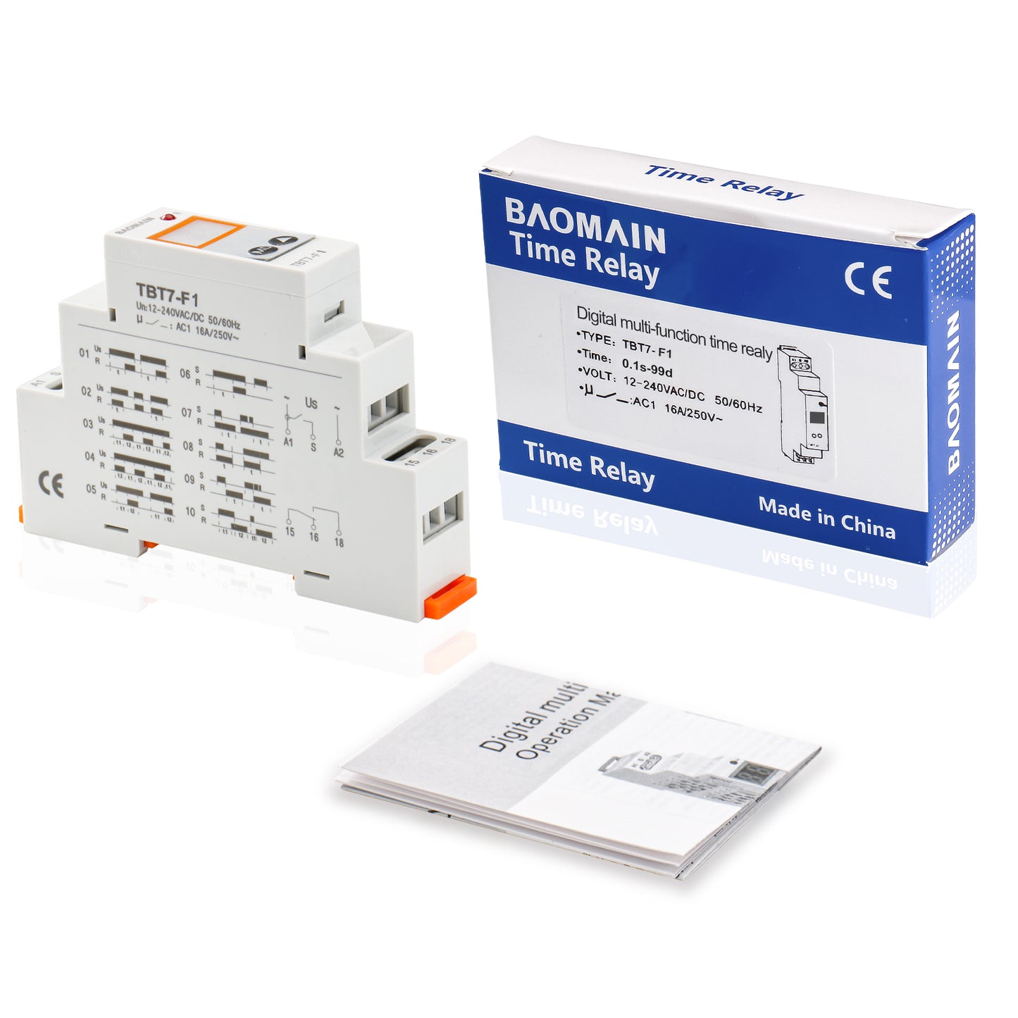 Digital Multi-Function Time Relay, 16A/250V 20-Delay Modes 0.1s~99d ...