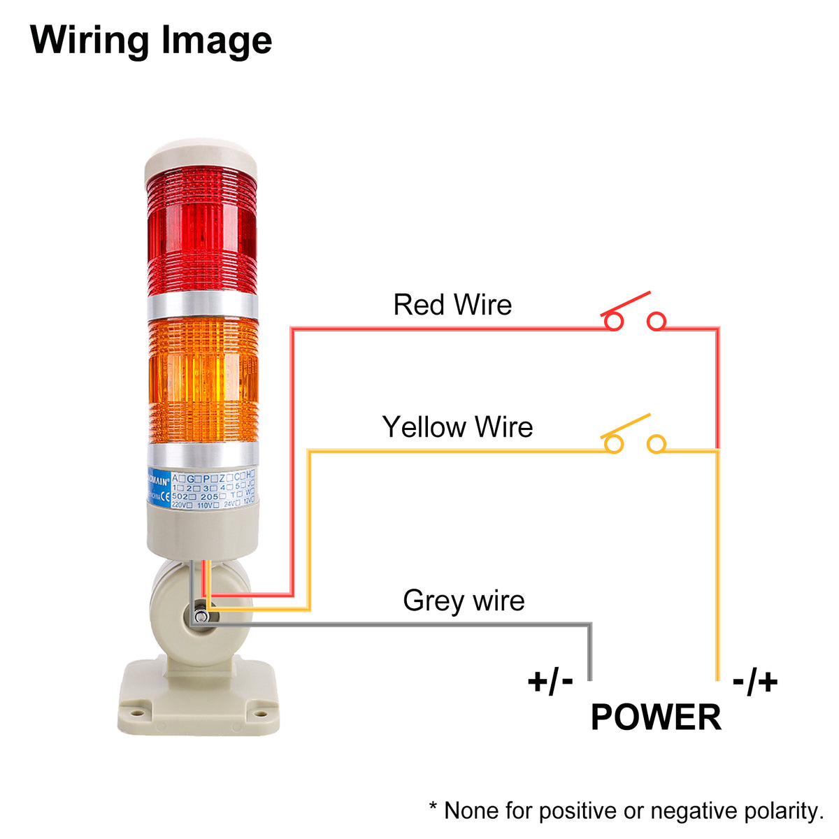 Baomain LED Signal Tower Stack Lights LXY-502-T2 Red Green 2-Layer ...