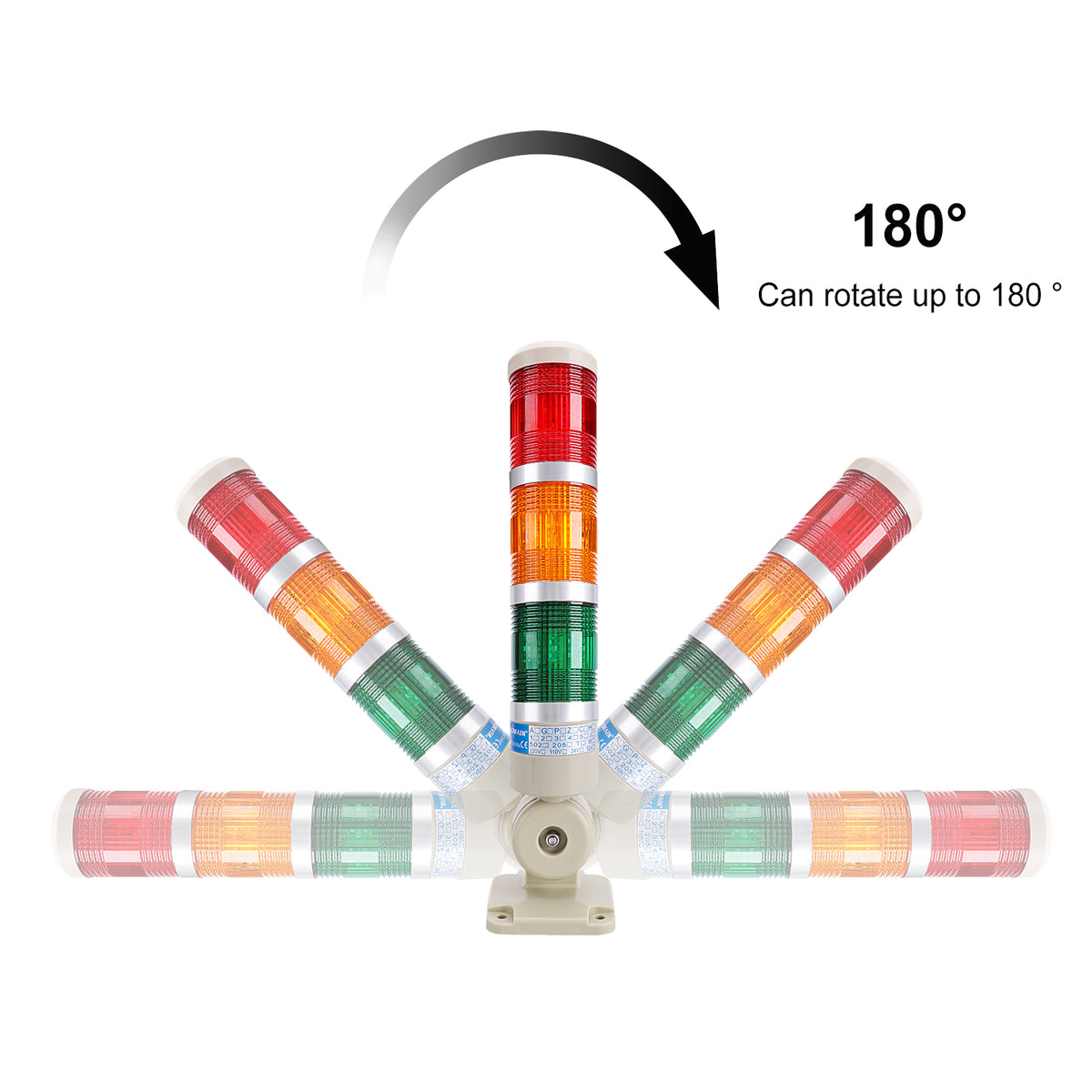 Baomain LED Signal Tower Stack Lights LXY-502-T3-Layer Continuous – BAOMAIN