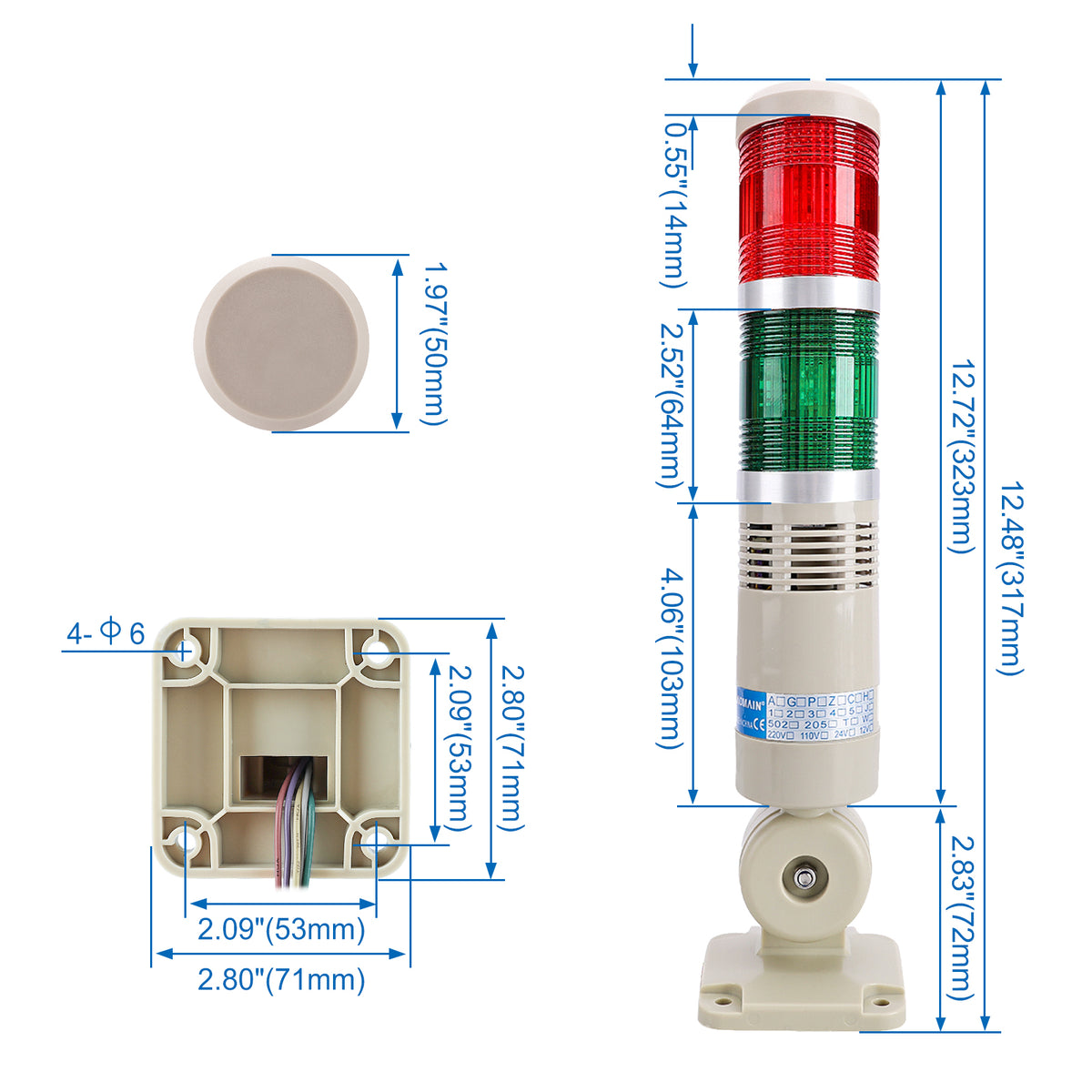 Signal Tower Stack Lights with Buzzer 2-Layer Lights with Rotatable ...
