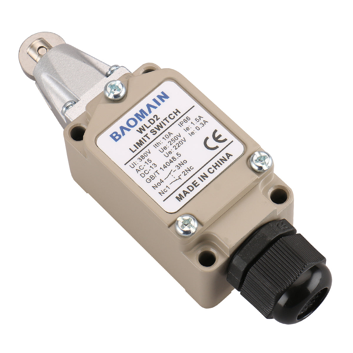 Baomain Limit Switch WLD2 Standard Load, Top Parallel Roller Plunger M ...