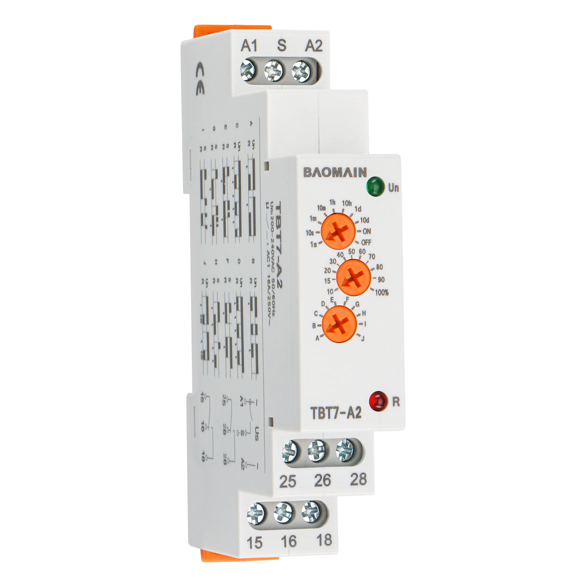 Multi-Function Time Relay, 16A/250V SPDT 10-Functions, DIN Rail ...