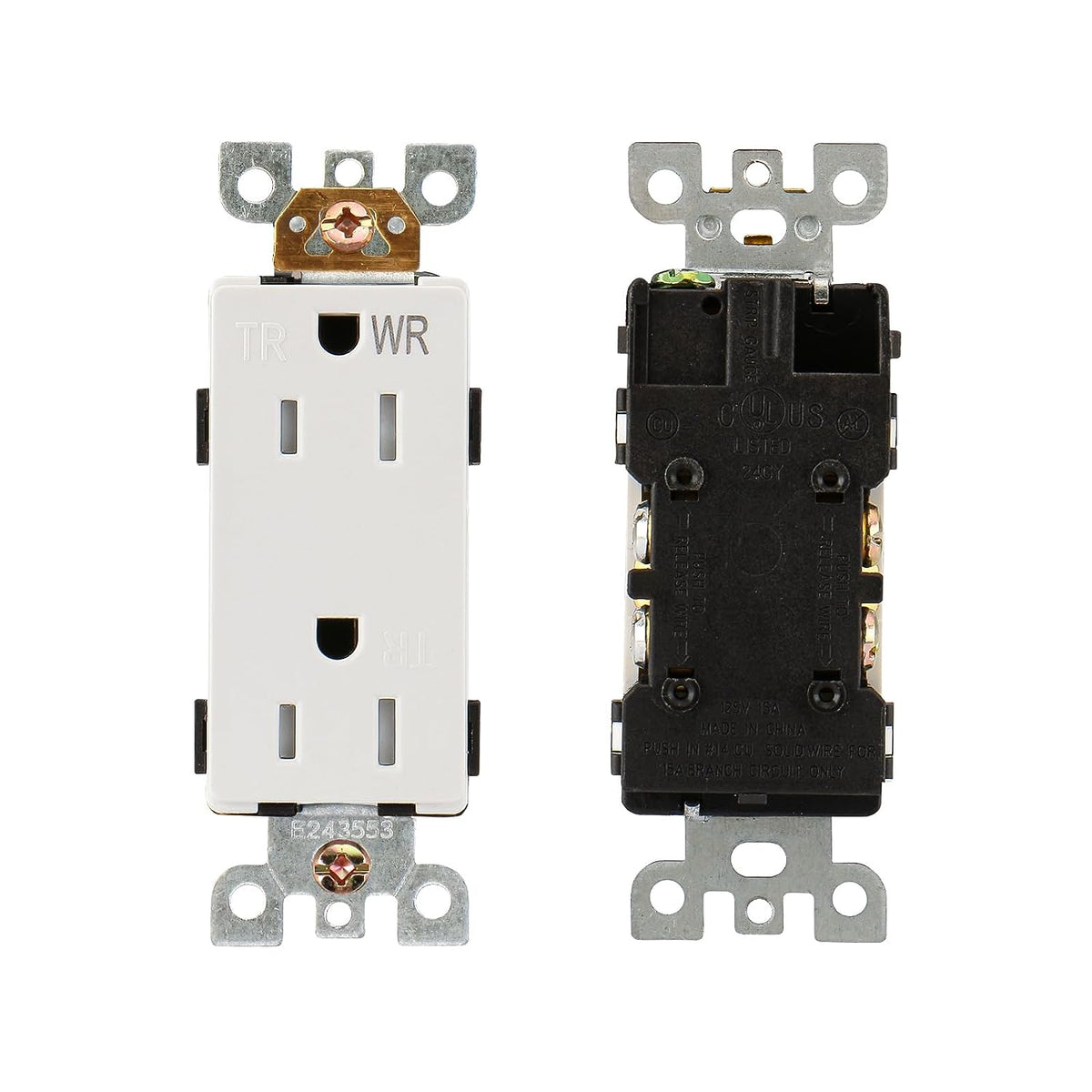 Baomain Duplex Receptacle Outlet,Self-Grounding,125V 15Amp TR&WR, Stan ...