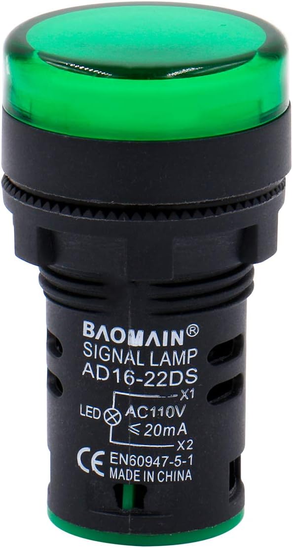 Baomain LED Indicator Light Pilot Signal Lamp AD16-22DS – BAOMAIN