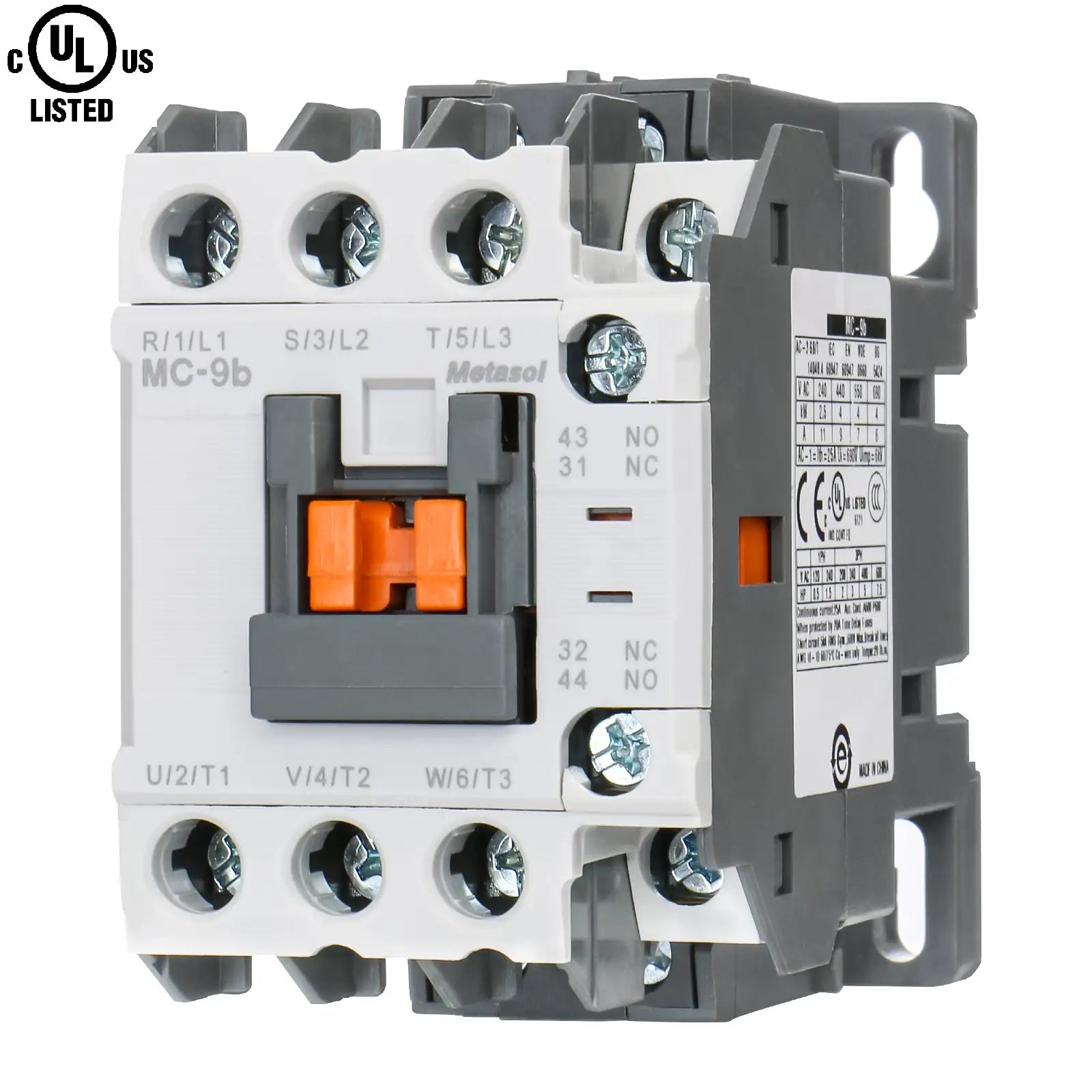 MEC Magnetic AC Contactors MC-9b 110VAC 50/60Hz 1a1b DIN Rail UL