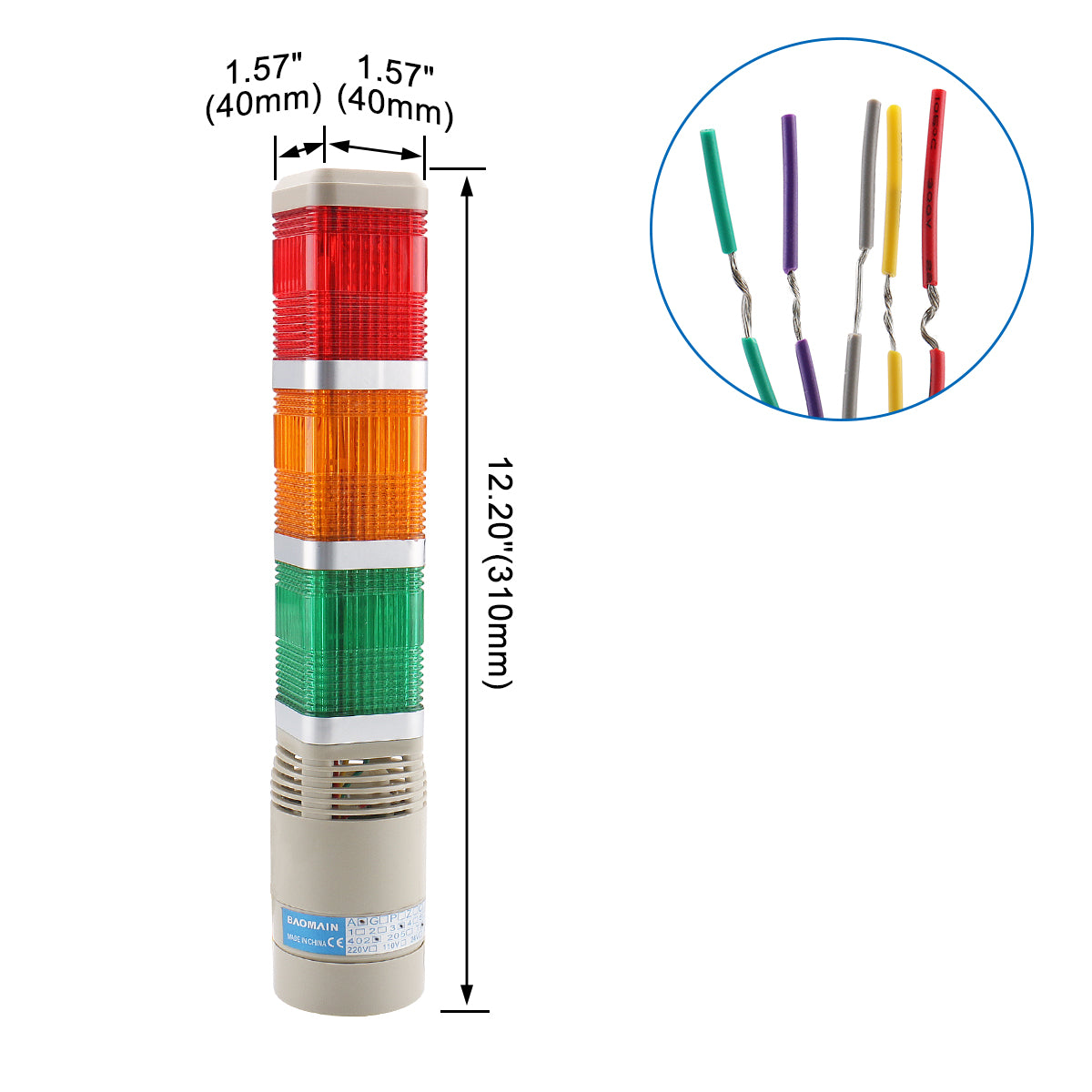 Industrial Signal Light Indicator Flash Light Buzzer Red Green Yellow ...