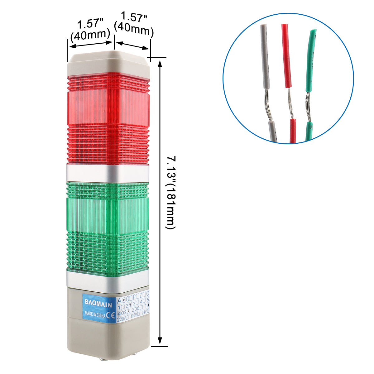 Industrial Signal Light LED Alarm Square Tower Indicator Continuous ...