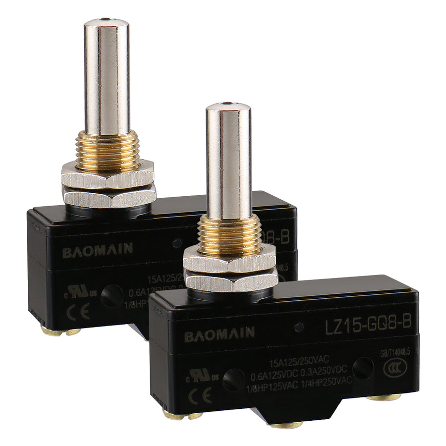 Baomain Micro Limit Switch Panel Mount Long Plunger Z15-GQ8-B Momentar