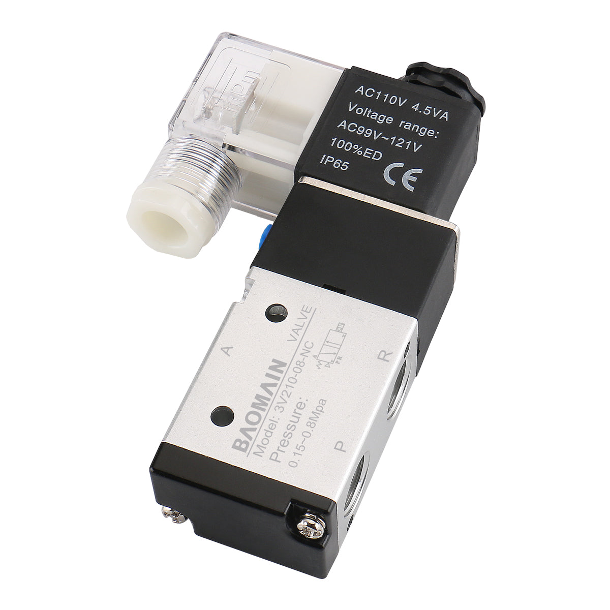 Solenoid Valve PT1/4 2 Position 3 Way Internally Piloted Acting Single ...