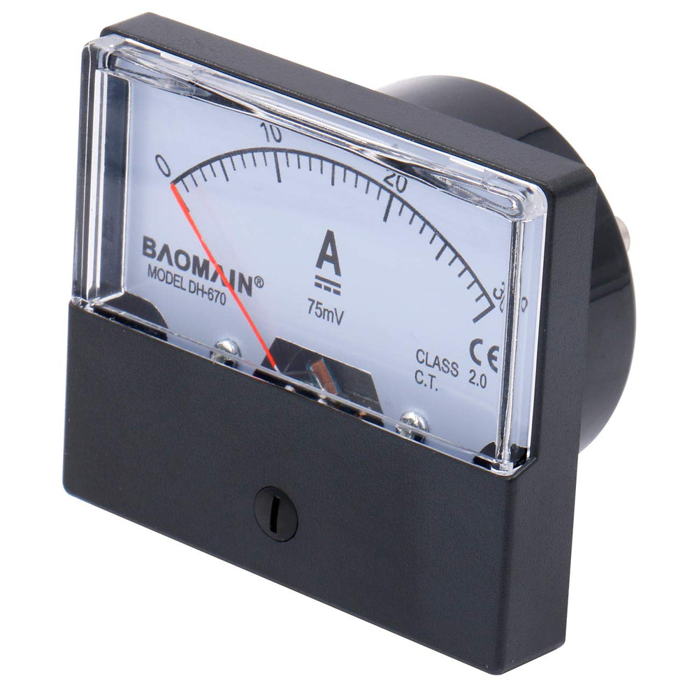 Baomain Rectangle Analog Panel Current Meter DH-670 DC 0-30A 70mm X 60