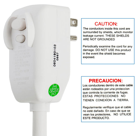 LCDI Power Cord Plug for A/C Air Conditioner 120VAC 15Amp 1800W 60Hz
