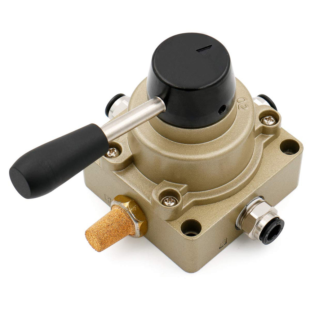 Rotary Lever Hand Valve HV-03 PT3/8 3 Position 4 Way Flow Control