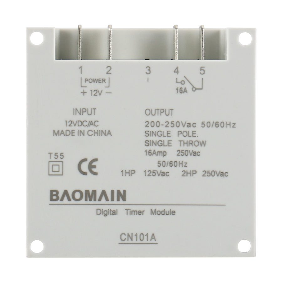 Baomain CN101A Programmable Timer – 12V/24V/110V/220V, 16A SPST LCD Digital Switch